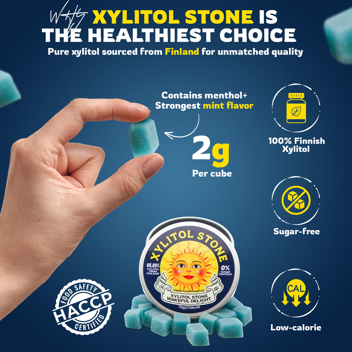 Xylitol Stone Sugar Free Hard Mint | Health Conscious Snack | Refreshi